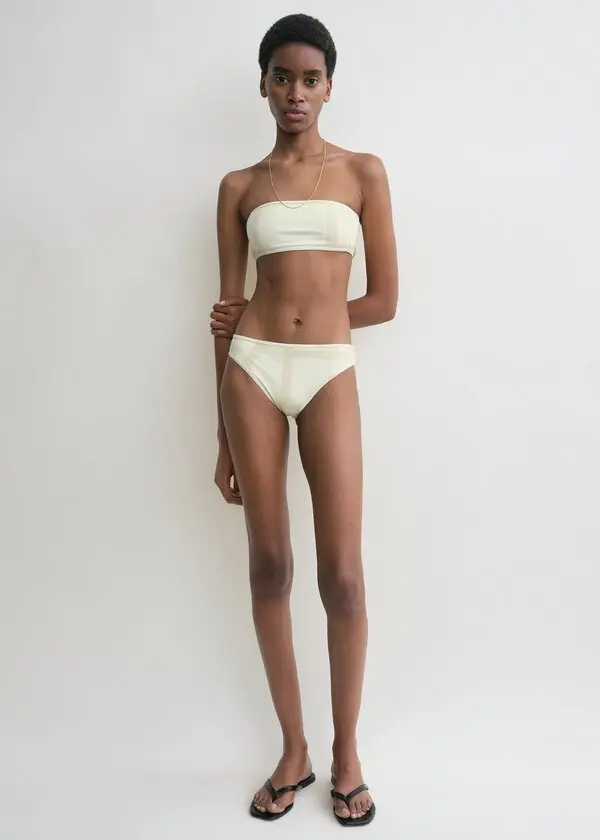 TOTEME Monogram Bikini Bottoms - Ecru,straw