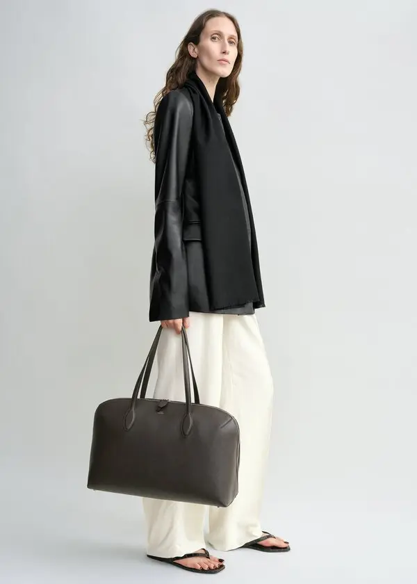 TOTEME Garderob Grained-leather Tote - Brown
