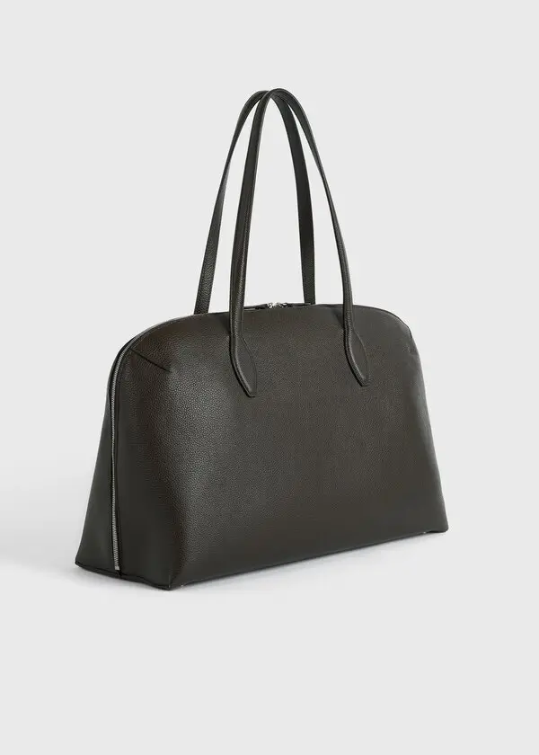 TOTEME Garderob Grained-leather Tote - Brown
