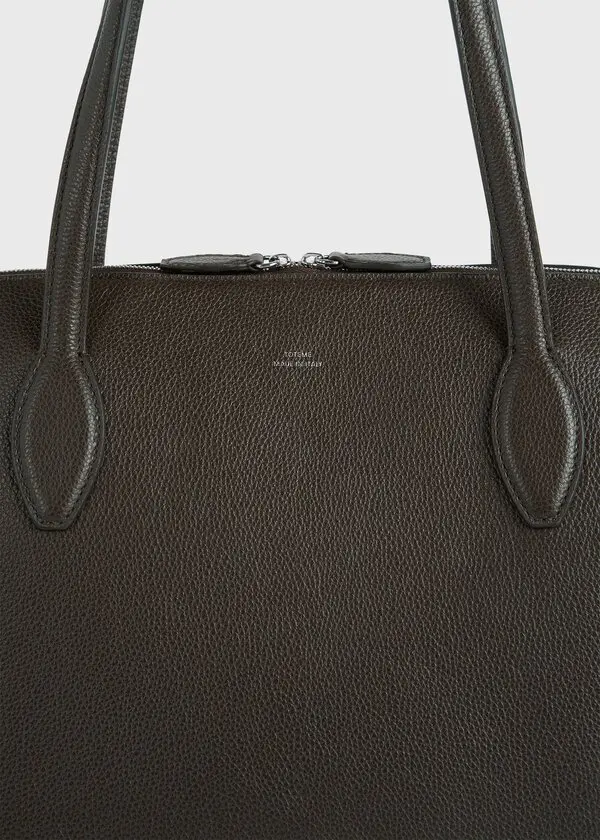 TOTEME Garderob Grained-leather Tote - Brown