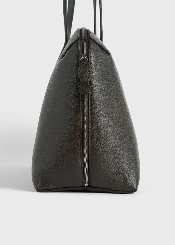 TOTEME Garderob Grained-leather Tote - Brown