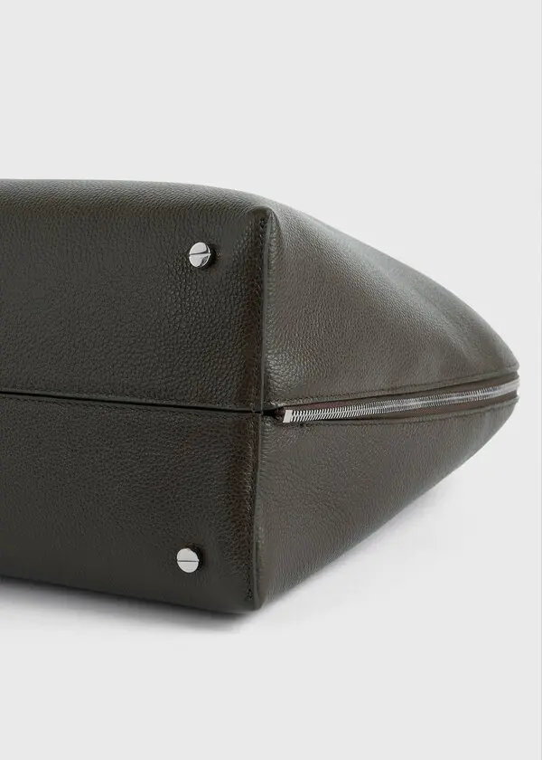 TOTEME Garderob Grained-leather Tote - Brown