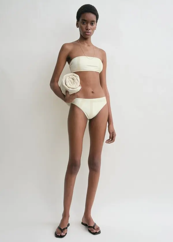 TOTEME Monogram Strapless Bikini Top - Creme