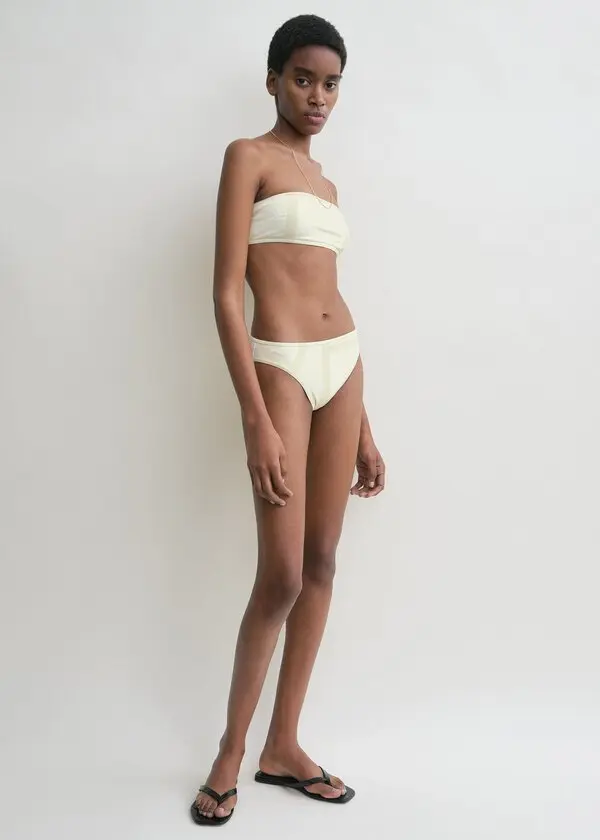 TOTEME Monogram Strapless Bikini Top - Creme
