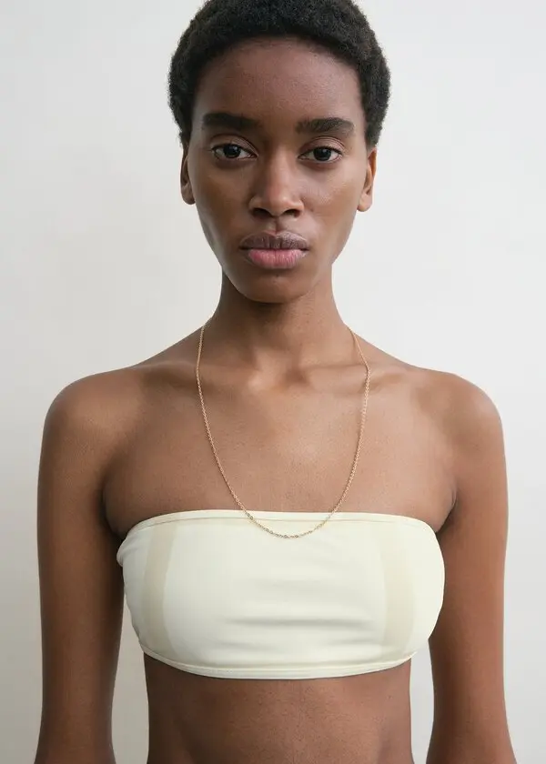 TOTEME Monogram Strapless Bikini Top - Creme
