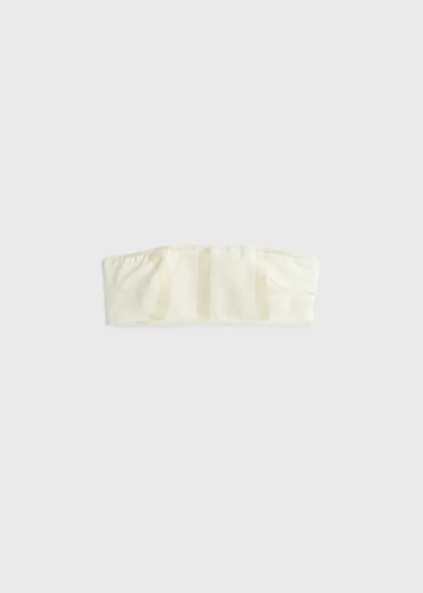 TOTEME Monogram Strapless Bikini Top - Creme