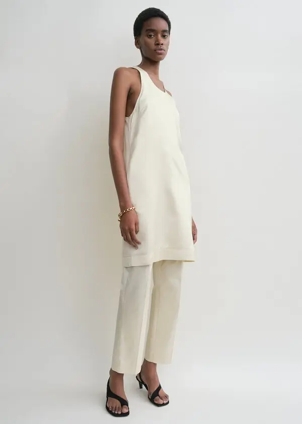 Toteme Scoop-Neck A-Line Dress - Ecru | Editorialist