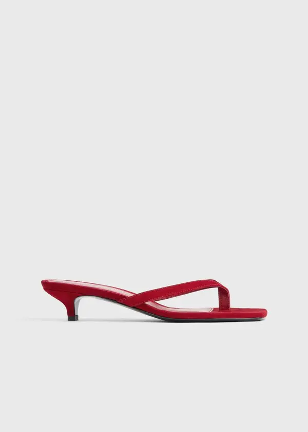 TOTEME Suede Heeled Flip Flops