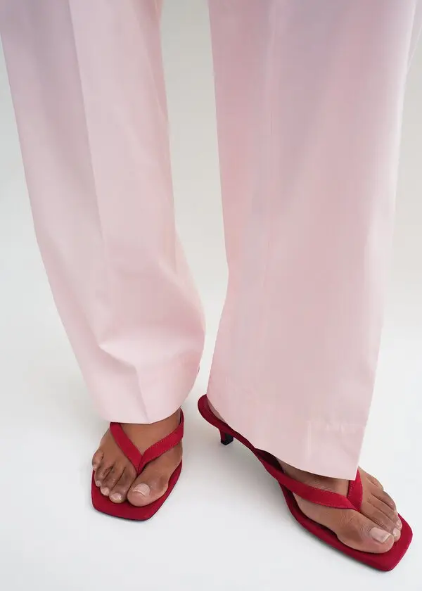 TOTEME Suede Heeled Flip Flops