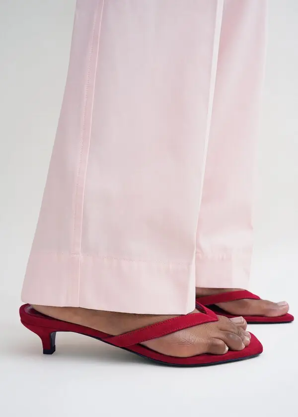 TOTEME Suede Heeled Flip Flops