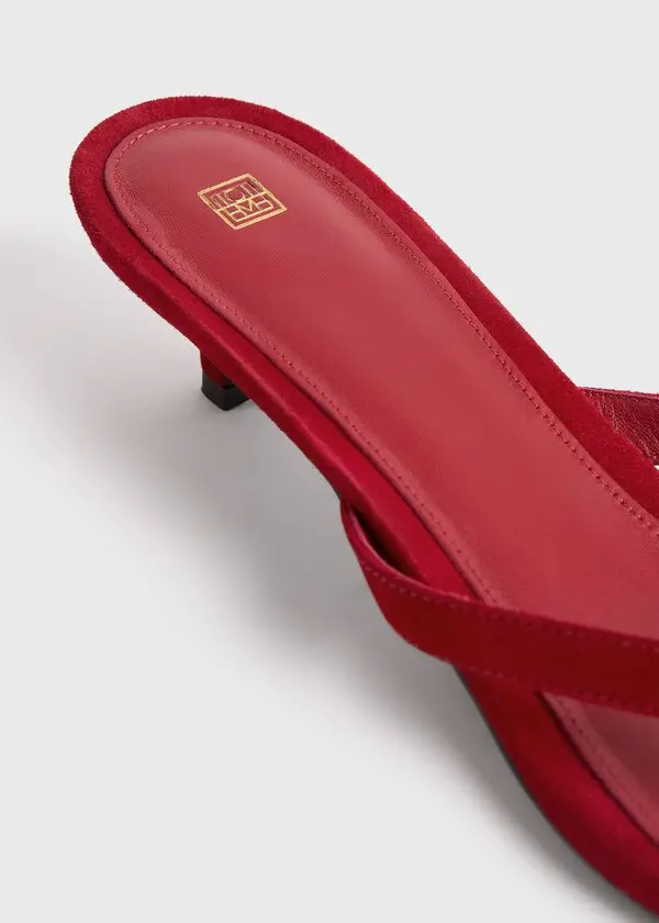 TOTEME Suede Heeled Flip Flops