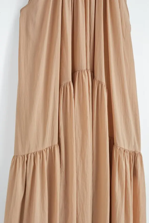 Cos Gathered Halterneck Maxi Dress - Beige