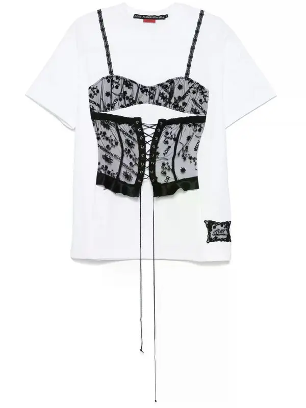 Andersson Bell Lace-corset T-shirt - White