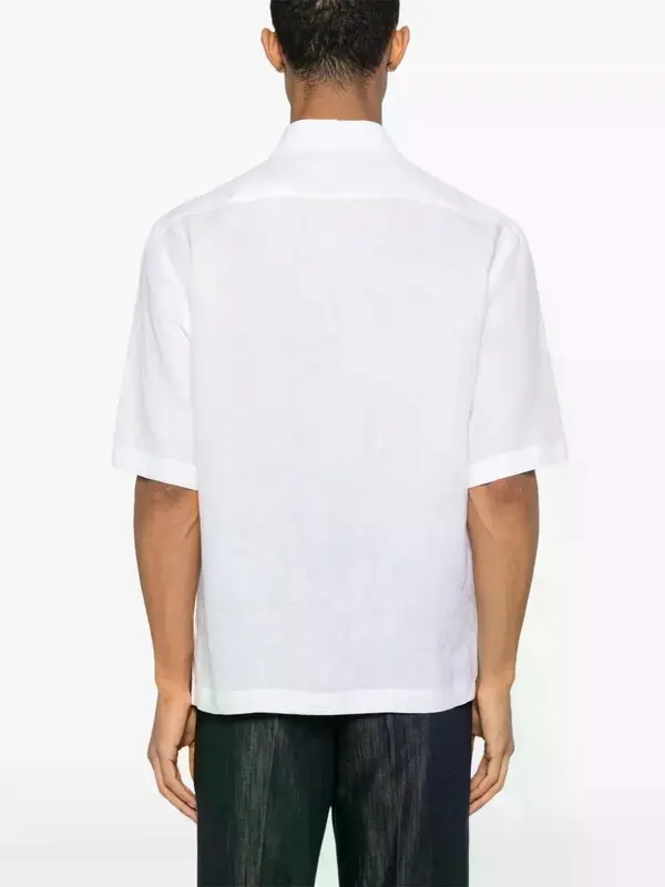 LARDINI Linen Polo Shirt - White