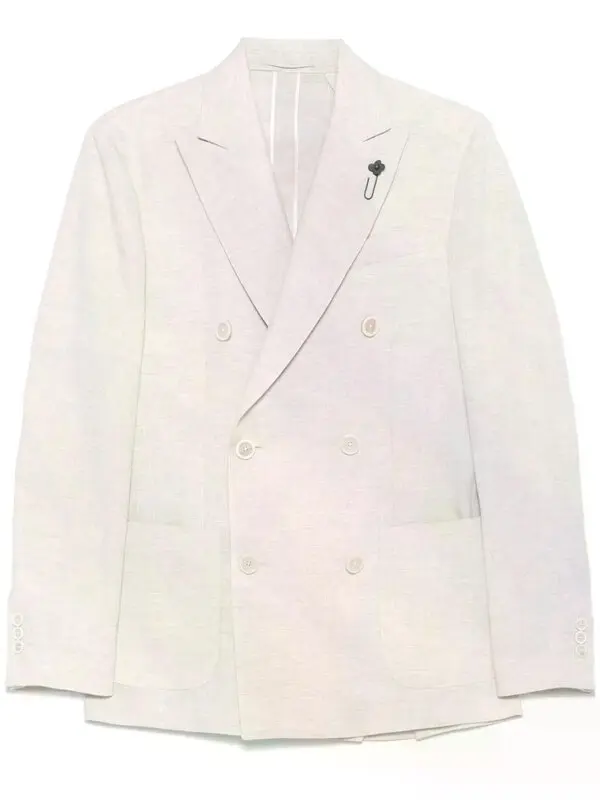 LARDINI Double-breasted Blazer - Neutrals