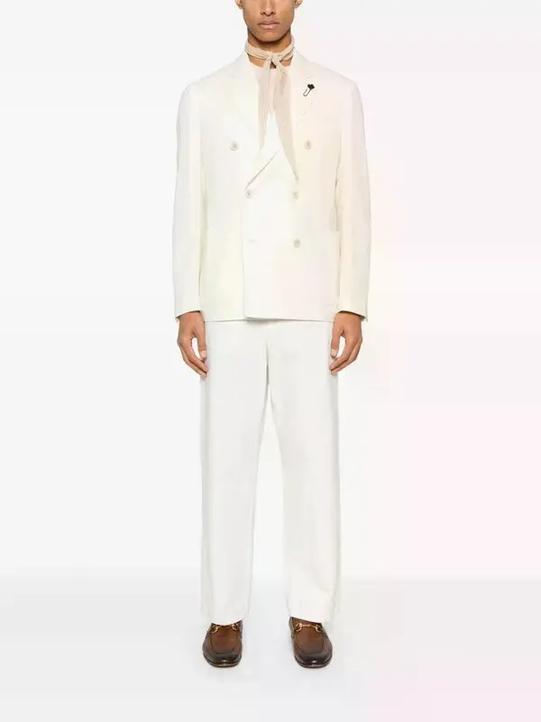 LARDINI Double-breasted Blazer - White