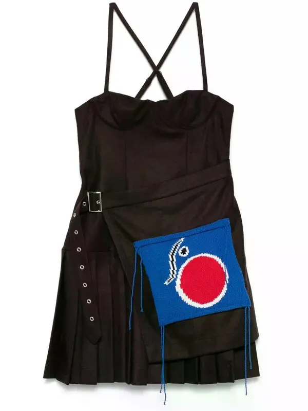 CHARLES JEFFREY Knitted-patch Mini Dress