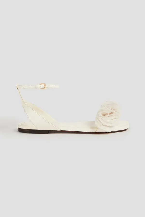 Zimmermann Appliquéd Leather Sandals - Ivory