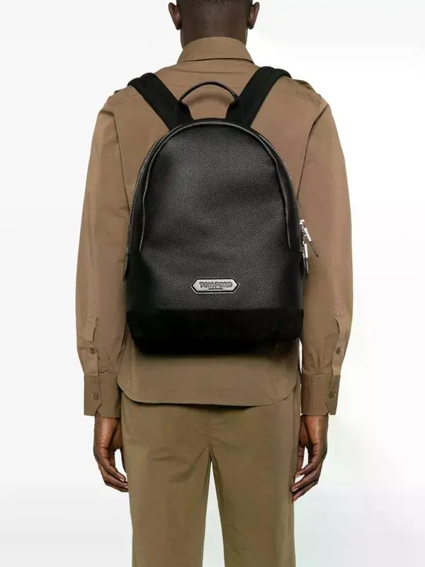 TOM FORD Grained Leather Backpack - Black