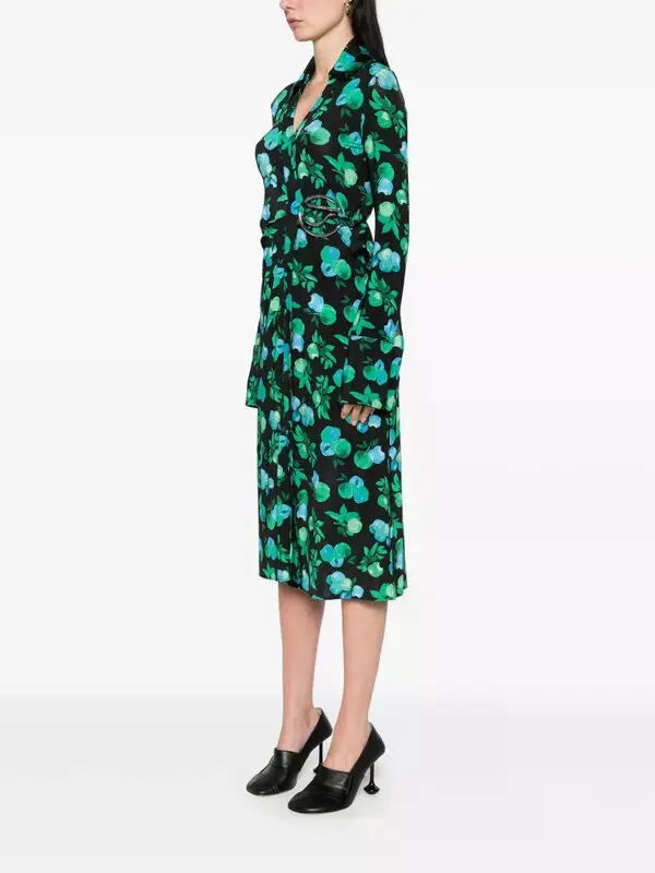 Coperni C-logo Print Wrap Dress - Black