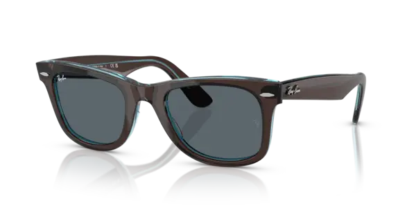 Ray-ban Wayfarer Sunglasses - Marrón Sobre Azul Transparente