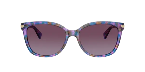 COACH Acetate Cat Eye Sunglasses - Purple Confetti Tortoise