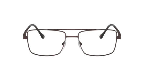 SFEROFLEX Metal Square Eyeglasses - Shiny Dark Brown