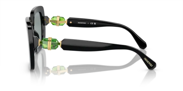 SWAROVSKI Sk6001 Square Frame Sunglasses - Black