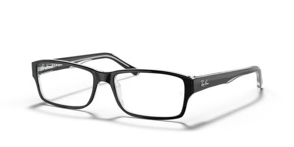 Ray-ban Full Rim Rectangle Eyeglasses - Noir Sur Transparent