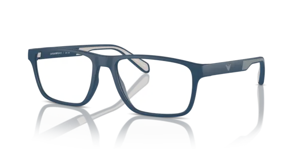 Emporio Armani Full Rim Rectangle Eyeglasses - Matte Blue