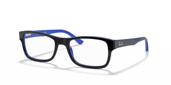 Ray-ban Full Rim Rectangle Eyeglasses - Noir Sur Bleu