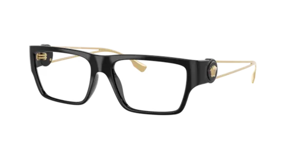 Versace Rectangle Optical Glasses - Black