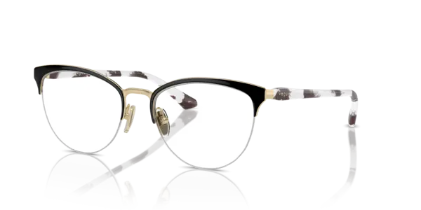 VOGUE EYEWEAR Full Rim Eyeglasses - Top Black,pale Gold