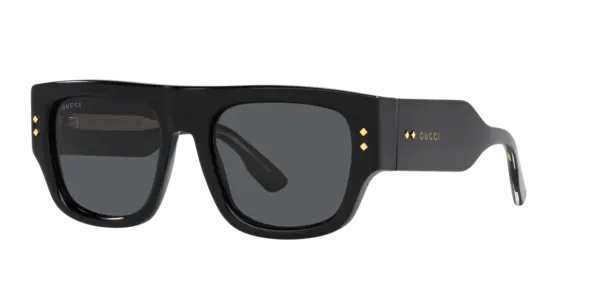 Gucci Full Rim Square Frame Sunglasses - Noir