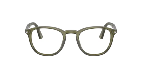 Persol Rectangle Eyeglasses - Olive Green Transparent