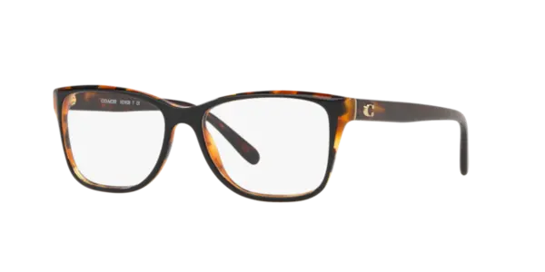 COACH Rectangle Eyeglasses - Écaille De Tortue Noir Laminé