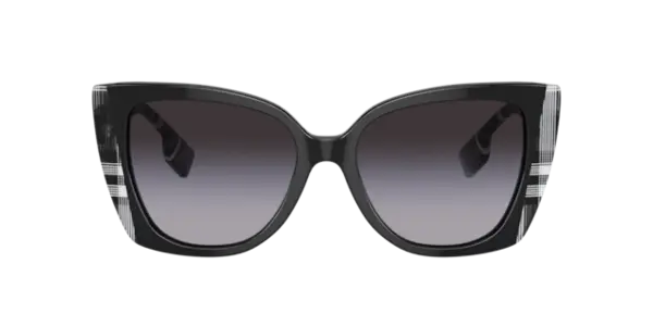 Burberry Cat-eye Sunglasses - Black,check White Black