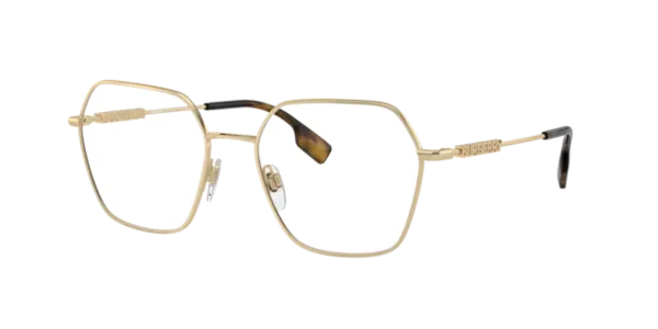 Burberry Full Rim Irregular Eyeglasses - Light Gold