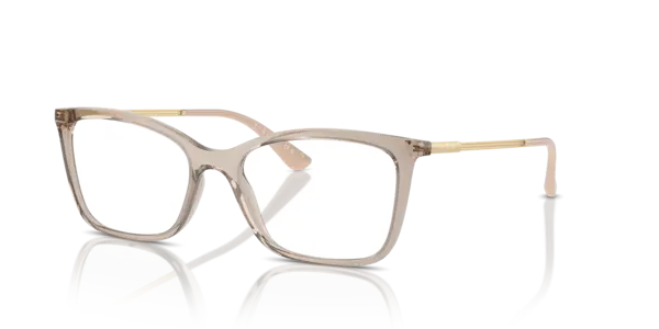 VOGUE EYEWEAR Full Rim Square Frame Eyeglasses - Transparent Caramel