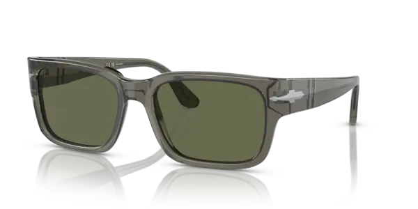 Persol Full Rim Rectangle Sunglasses - Transparent Taupe Gray