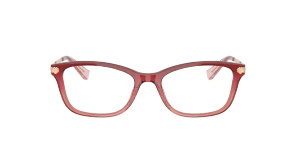 COACH Eyeglasses Full Rim Pillow Frame - Burgundy Pink Glitter Gradient