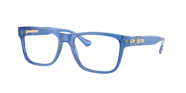 Versace Ve3303 Rectangular Eyeglasses - Transparent Blue