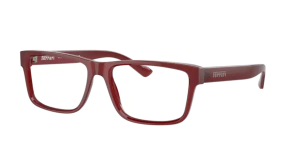 FERRARI Rectangle Optical Glasses - Transparent Red