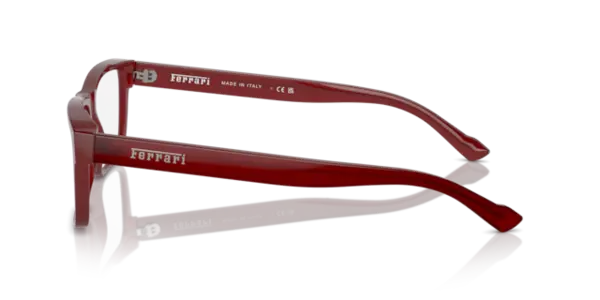 FERRARI Rectangle Optical Glasses - Transparent Red