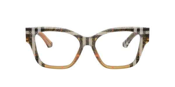 Burberry Full Rim Cat Eye Eyeglasses - Check Sand