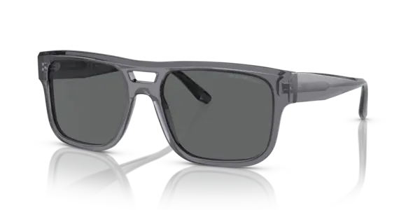 Emporio Armani Full Rim Rectangle Sunglasses - Transparent Gris