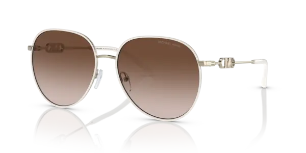 Michael Kors Round Sunglasses - Light Gold,white
