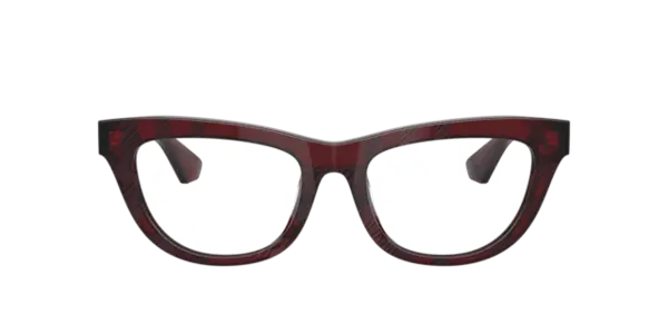Burberry Rectangle Optical Glasses - Check Red