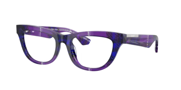 Burberry Rectangle Optical Glasses - Check Violet
