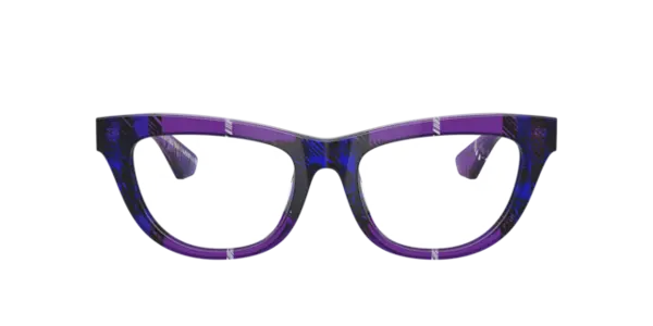 Burberry Rectangle Optical Glasses - Check Violet